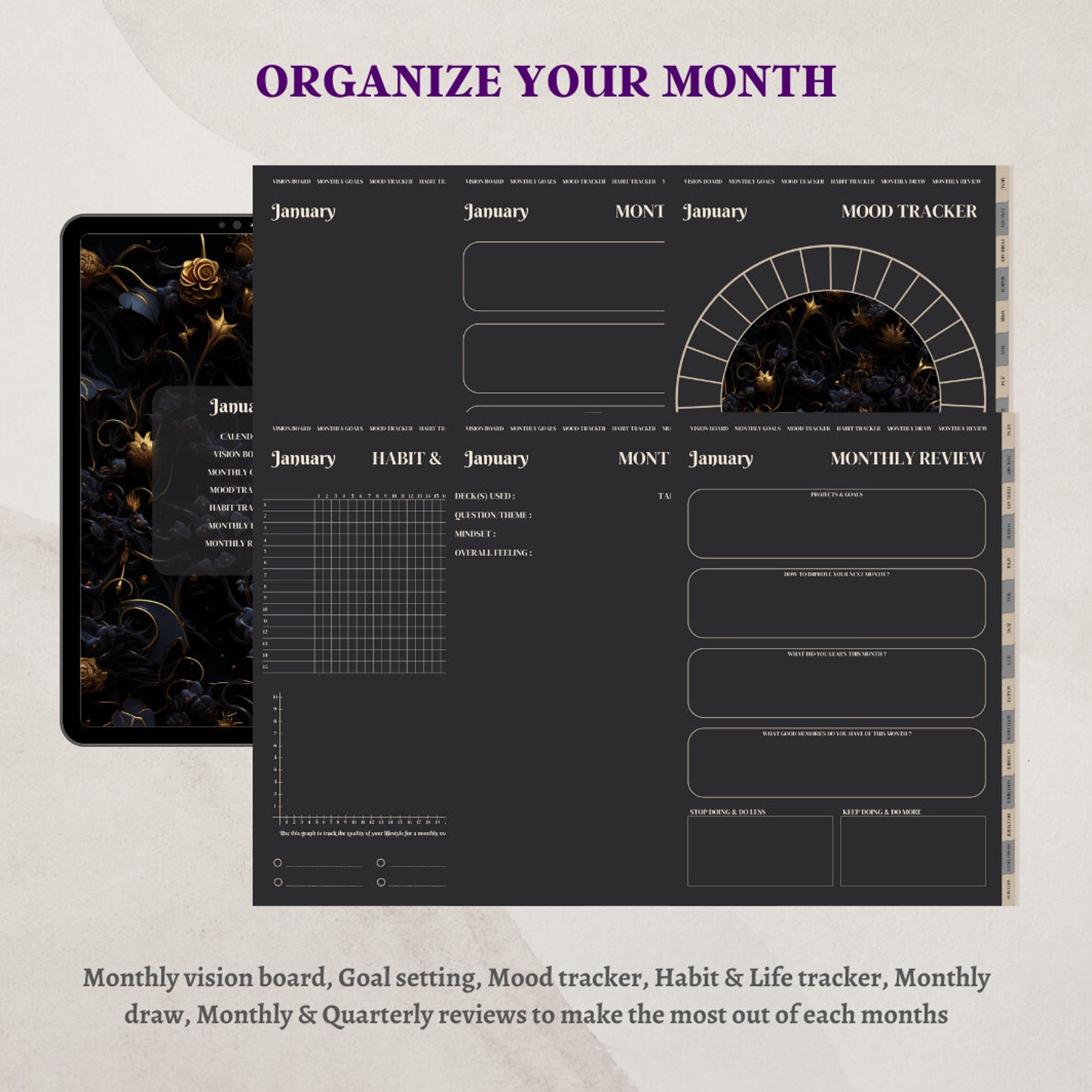 Goth Planner 2024 Witchy Planner Tarot Journal Good Notes Planner ...