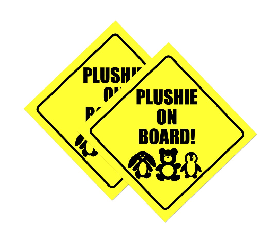 Set of 2 "plushie on Board!" Stickers - Etsy