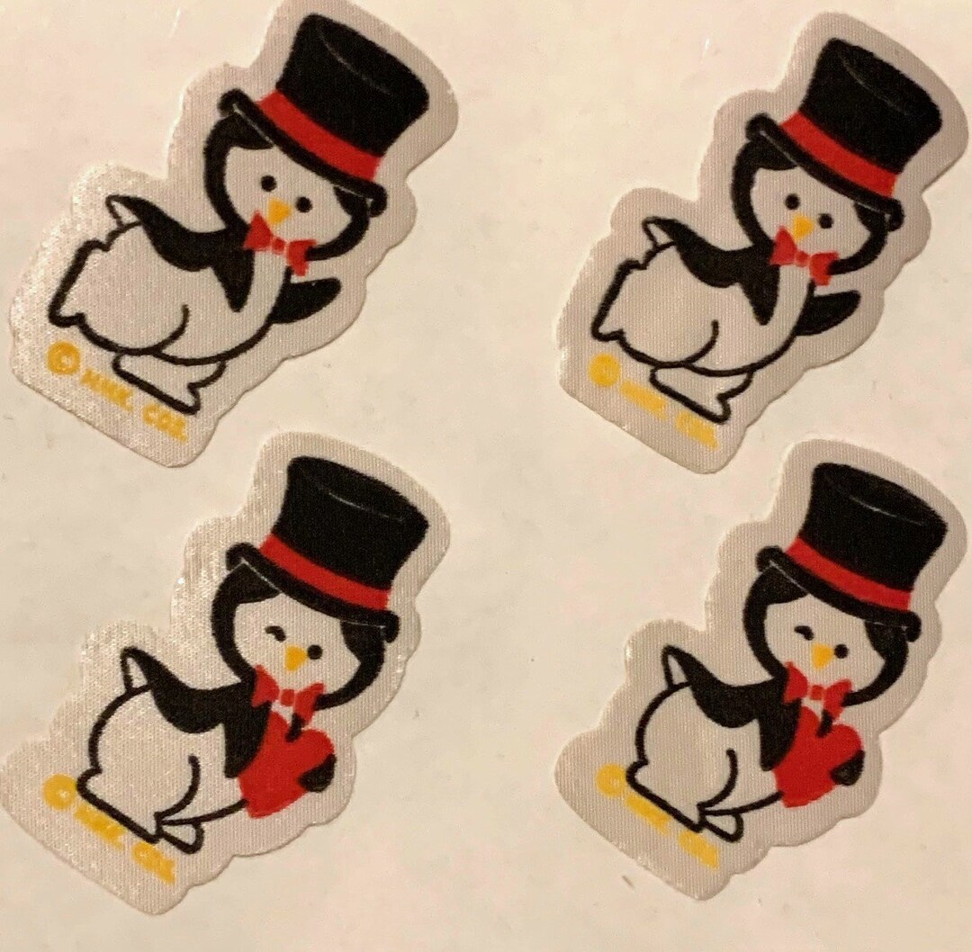 Four 1980's RARE Vintage HMK. CDS. hallmark Penguin Stickers - Etsy