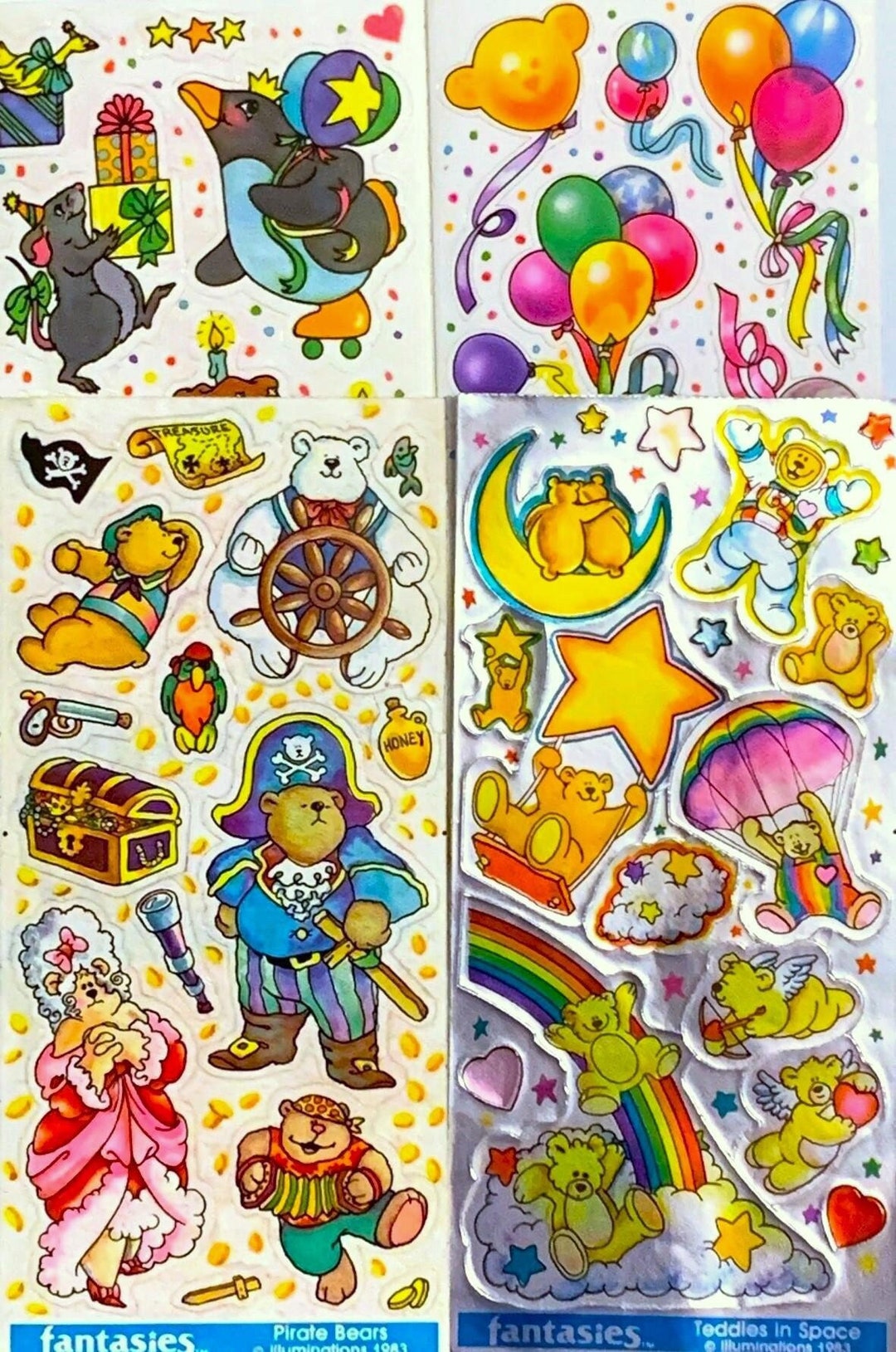 Four Rare 1982-1983 Vintage Fantasies Illuminations Stickers - Etsy