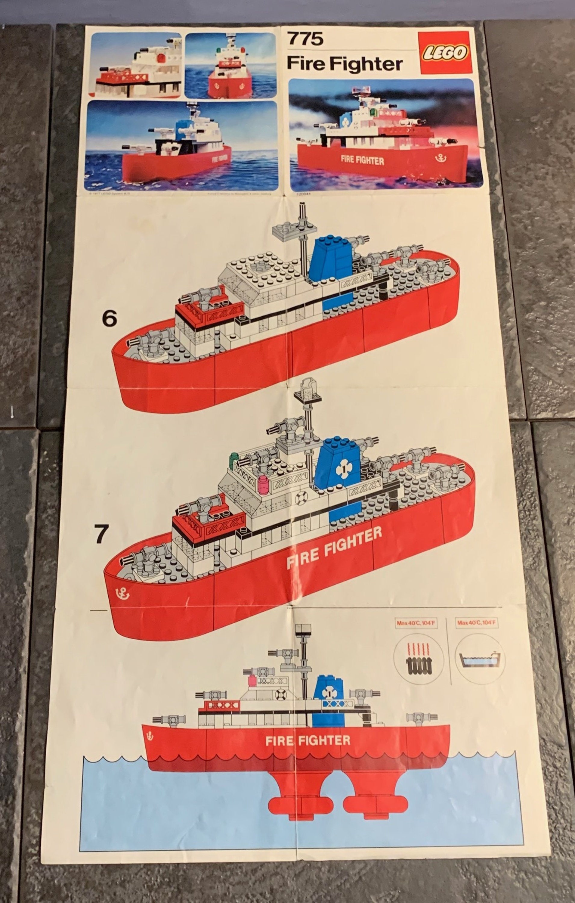 Vintage 1978 LEGO Fire Fighter Ship:775 100% Complete Retired. Original ...