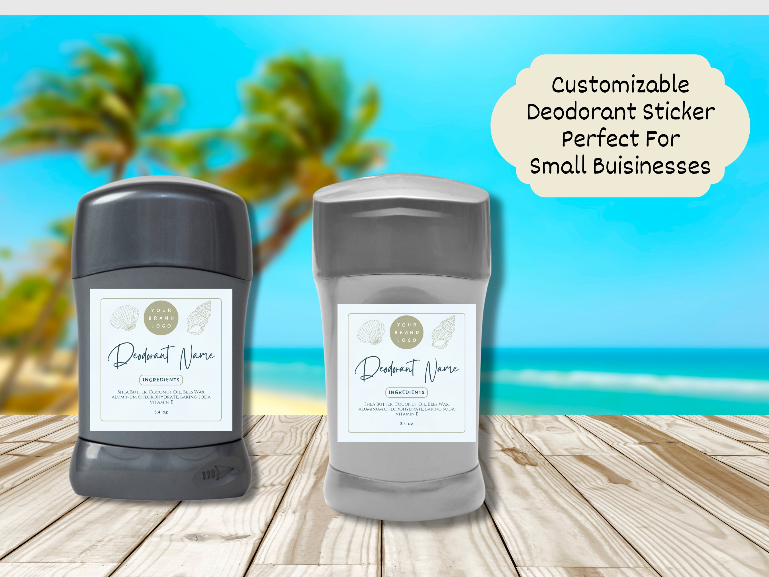 Customizable Deodorant Label Template, Printable Simple Scent Cosmetics ...