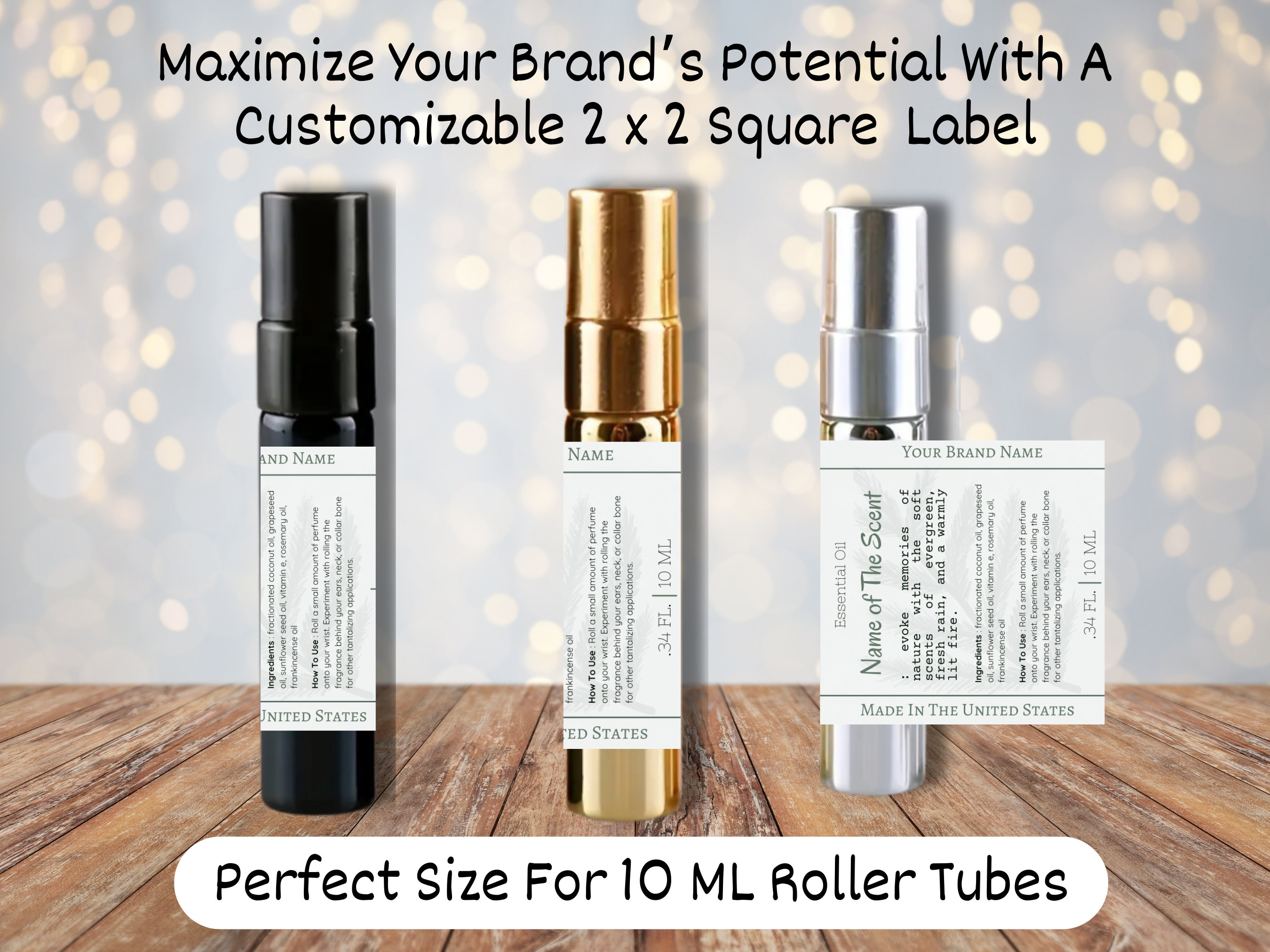 10 ML Roller Bottle Label Template, 10 ML Spray Bottle Label ...