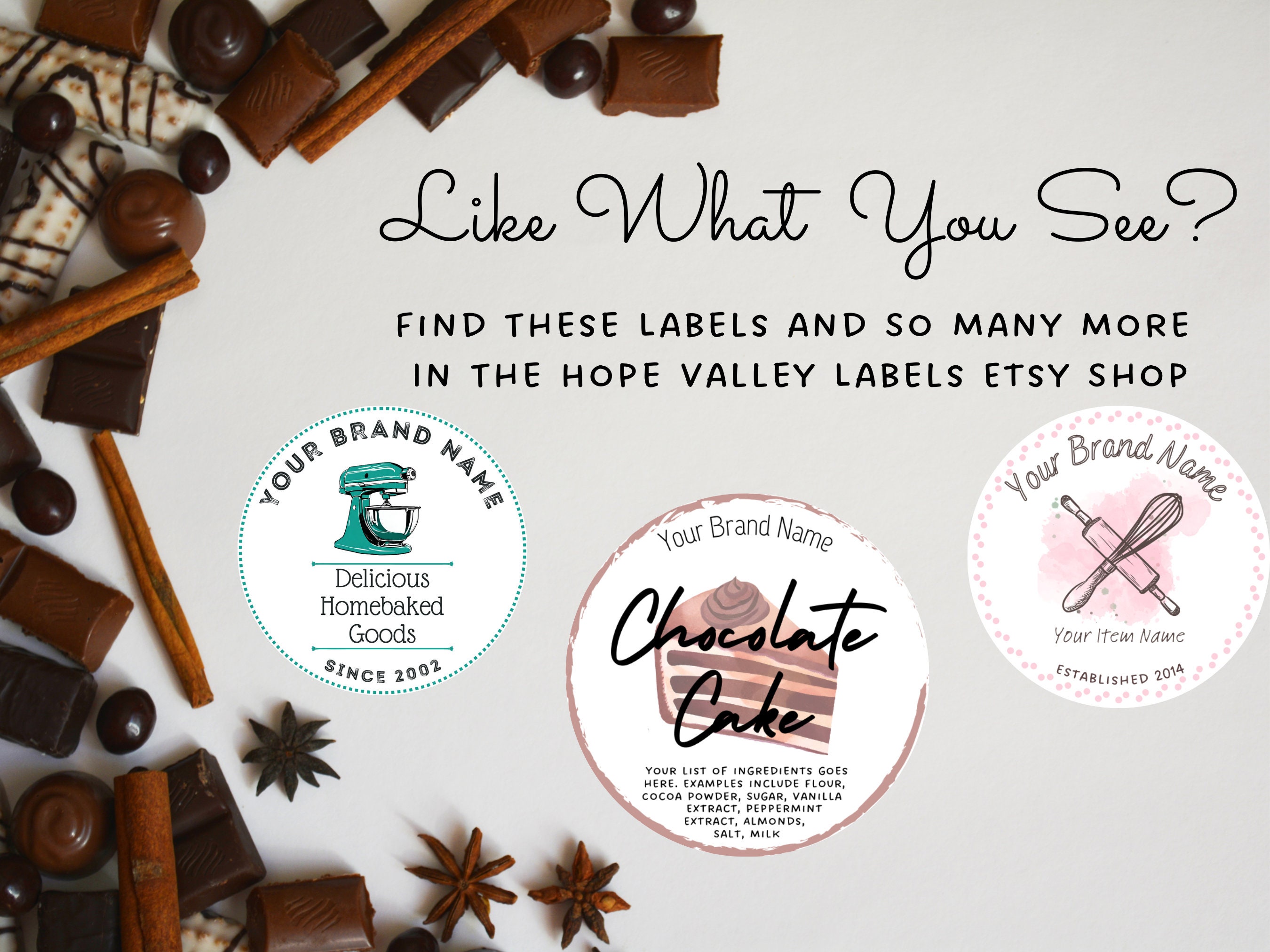 Chocolate Chip Cookie Label Template, Bakery Baked Goods Food Label ...