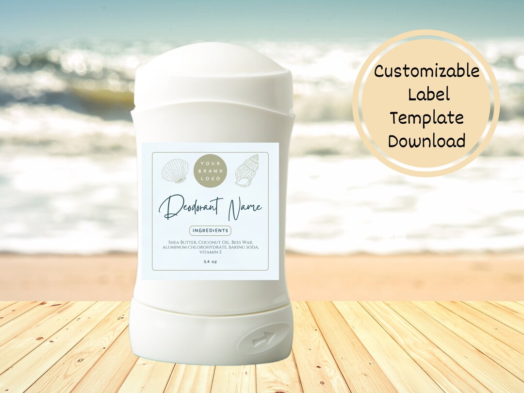 Customizable Deodorant Label Template, Printable Simple Scent Cosmetics ...