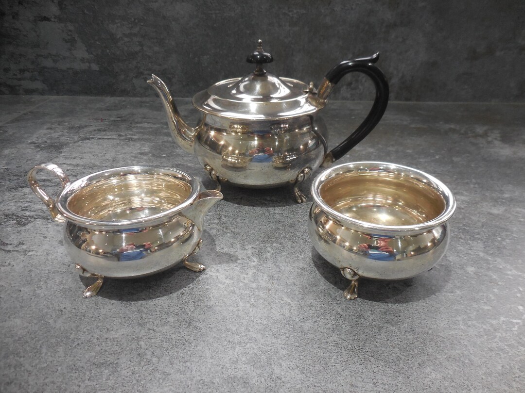 Vintage Silver Plated Bachelors Teapot Tea Set - Etsy