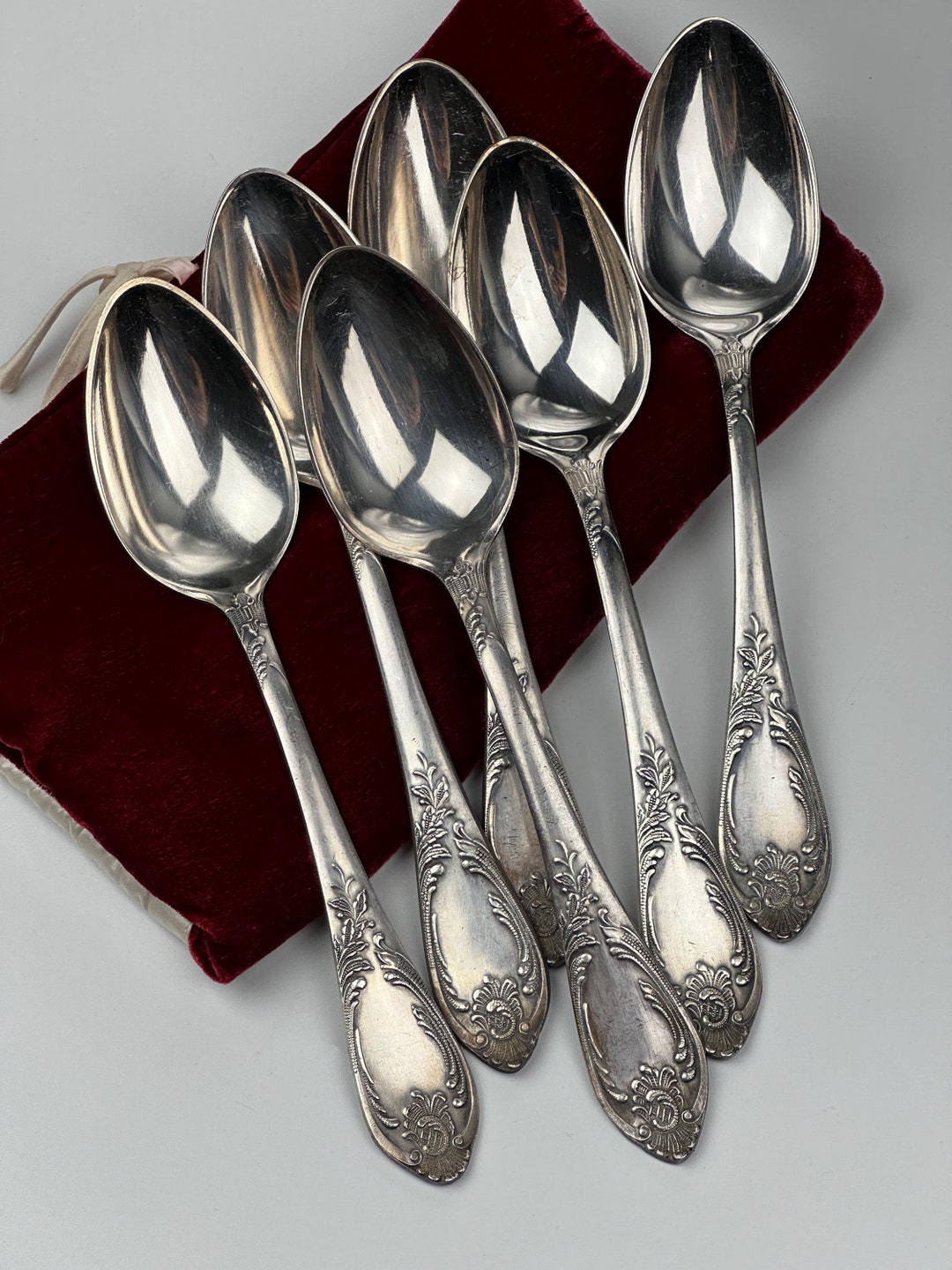 Vintage USSR Dinner Spoons, Vintage Cutlery Set Spoons, Soviet Melchior ...
