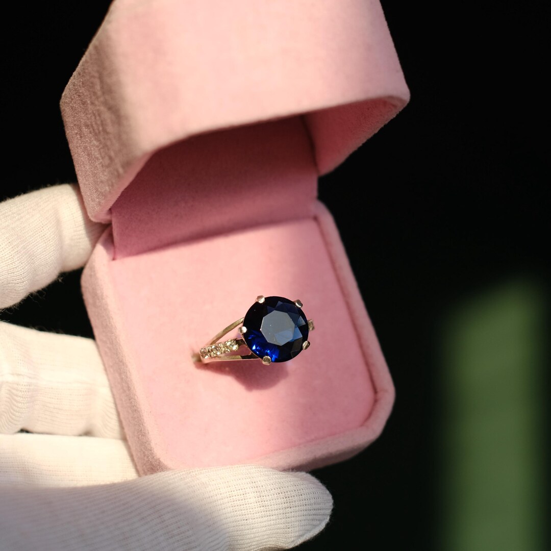 Vintage Sterling Silver Ring With Sapphire, Ukrainian Vintage Silver ...