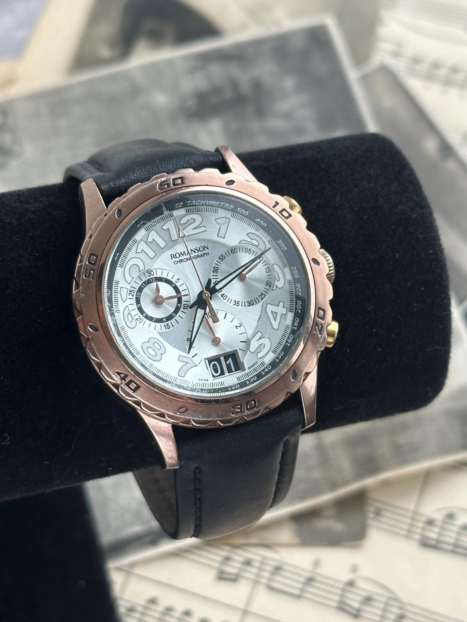 Watch CHRONOGRAPH ROMANSON Adel Sapphire Swiss RONDA Movement - Etsy