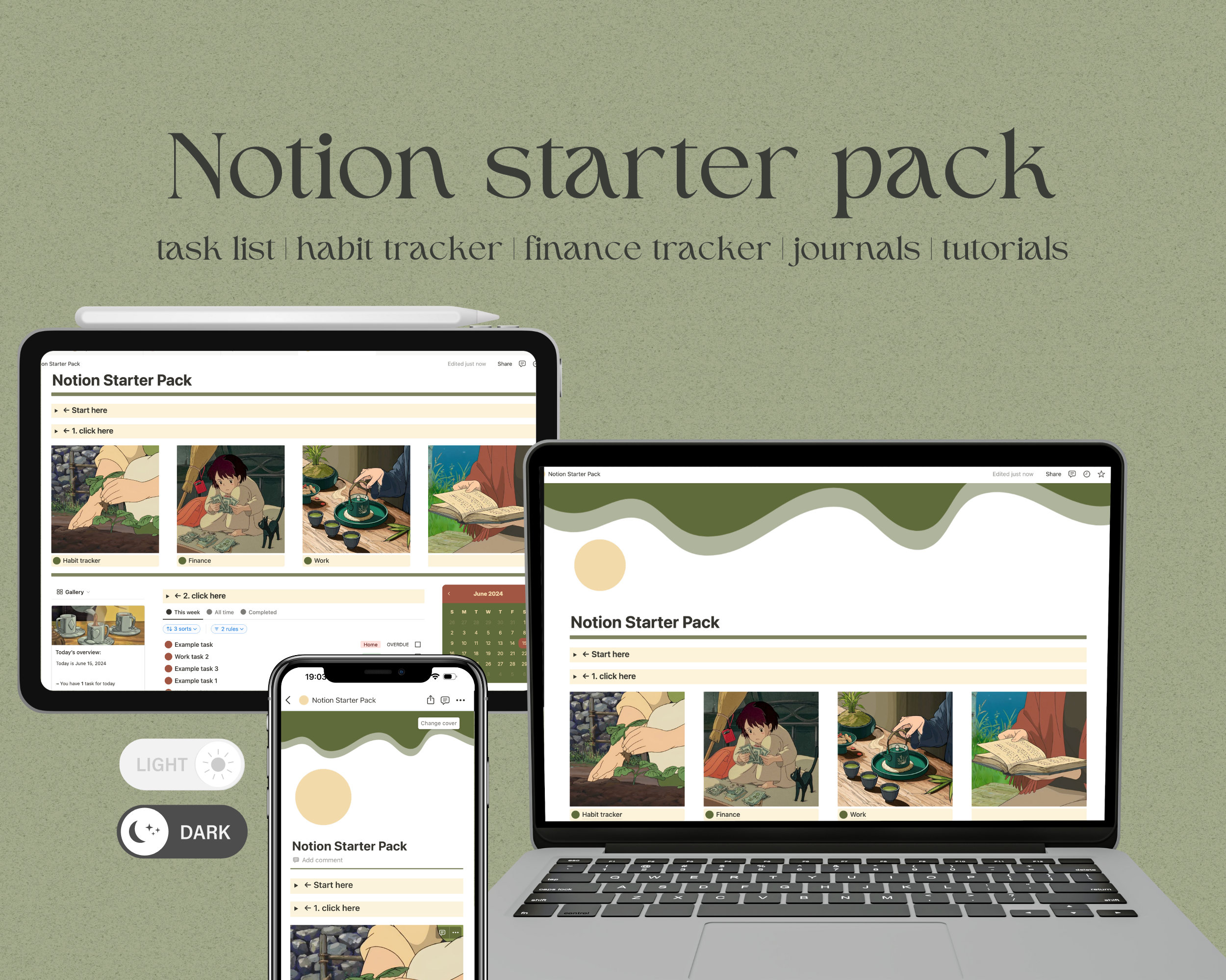 Notion Starter Pack Notion Template for Beginners Studio Ghibli Notion ...