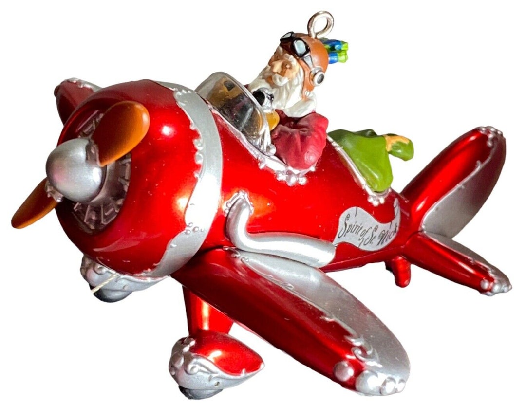 Hallmark Spirit of St Nick Airplane Animated Propeller Ornament Red ...