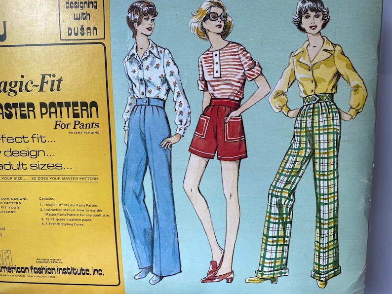 Dusan Magic Fit Master Pattern for Retro Pants by AFI Designing 1974 ...