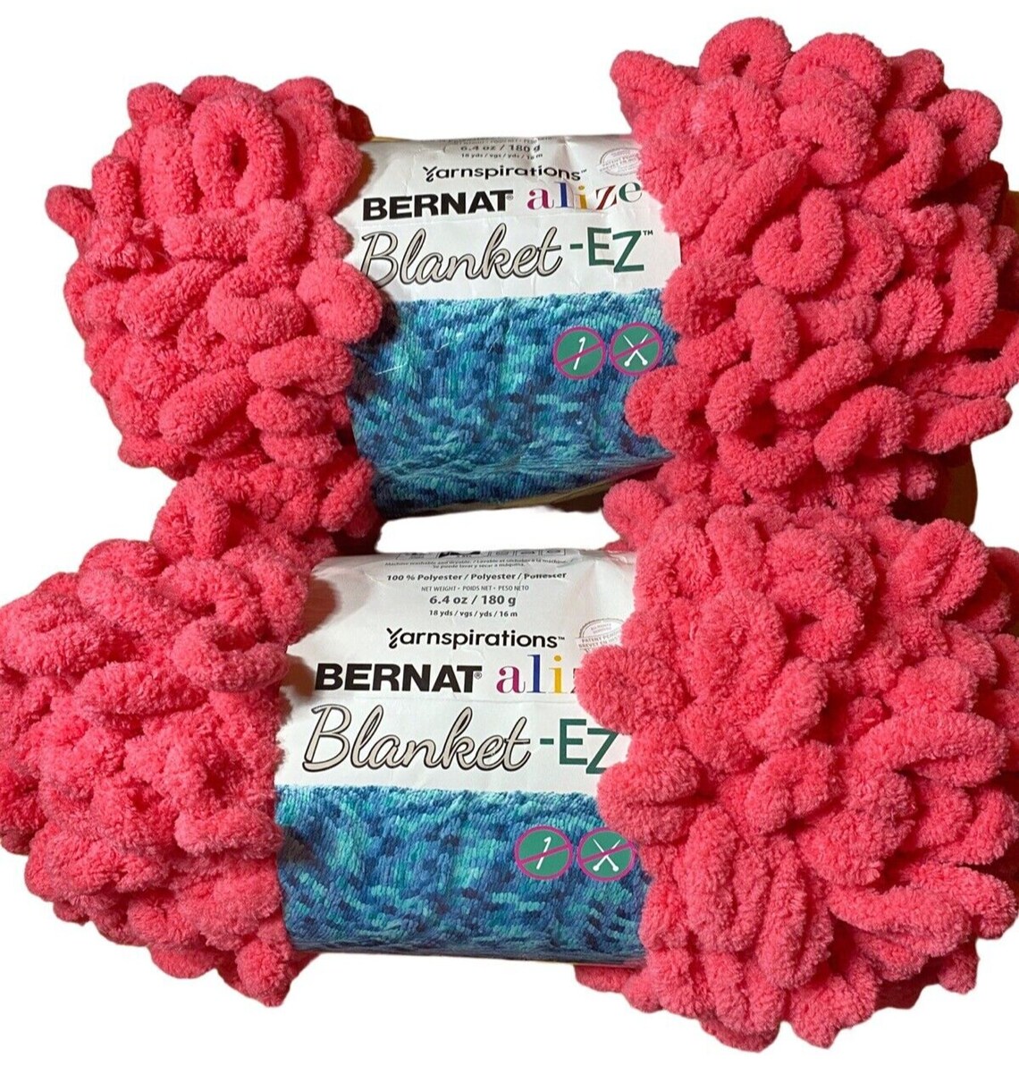 2 Skeins Bernat Alize Blanket EZ Candy Pink Loop Yarn 6.4 Oz - Etsy