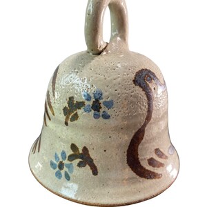 Art Pottery Nature Bell Home Decor Glaze Stoneware Loop Handle Vintage ...