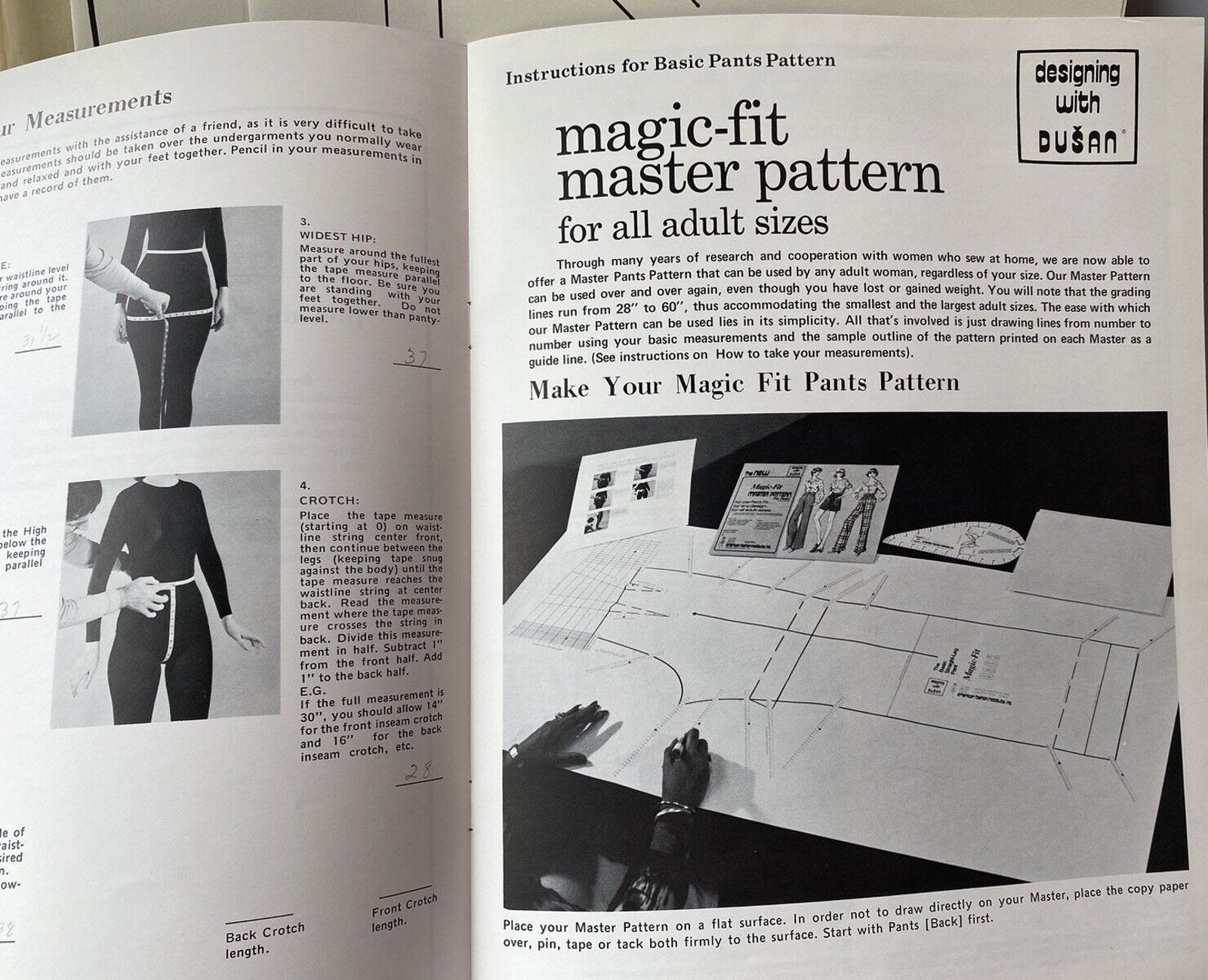 Dusan Magic Fit Master Pattern for Retro Pants by AFI Designing 1974 ...