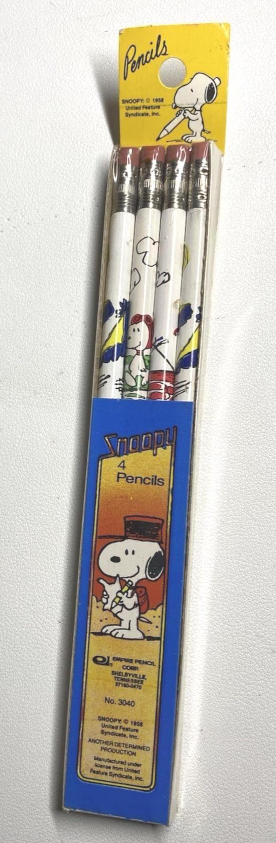 Vintage NOS Peanuts Snoopy Retro Pencils Pack of 4 1958 Empire Pencil ...