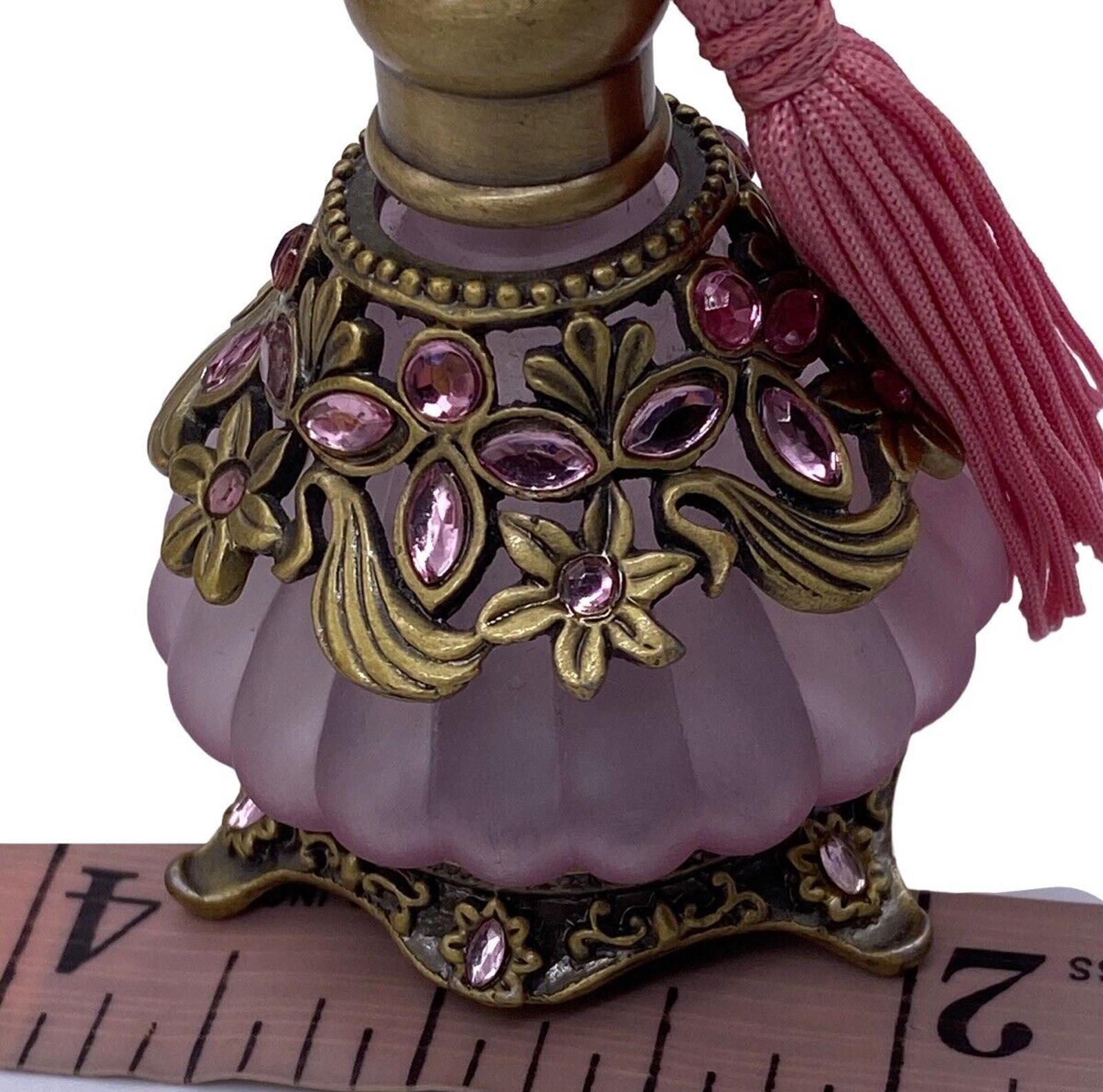 Vintage Boho Frosted Pink Perfume Embellished Detailing Tassel Cottage ...