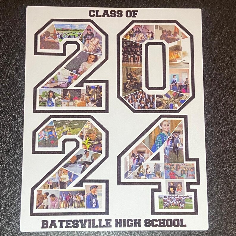 Class of 2024 Collage Photo, Custom School Collage Photo, School Senior ...