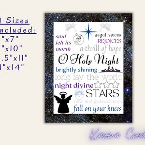 Christmas Song Lyric Art - O Holy Night - Etsy