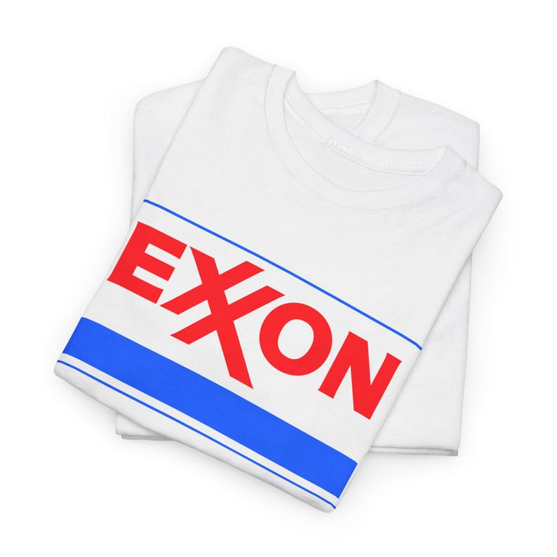 Retro Exxon Logo - Unisex Heavy Cotton T-shirt, Vintage Oil Brand Shirt ...