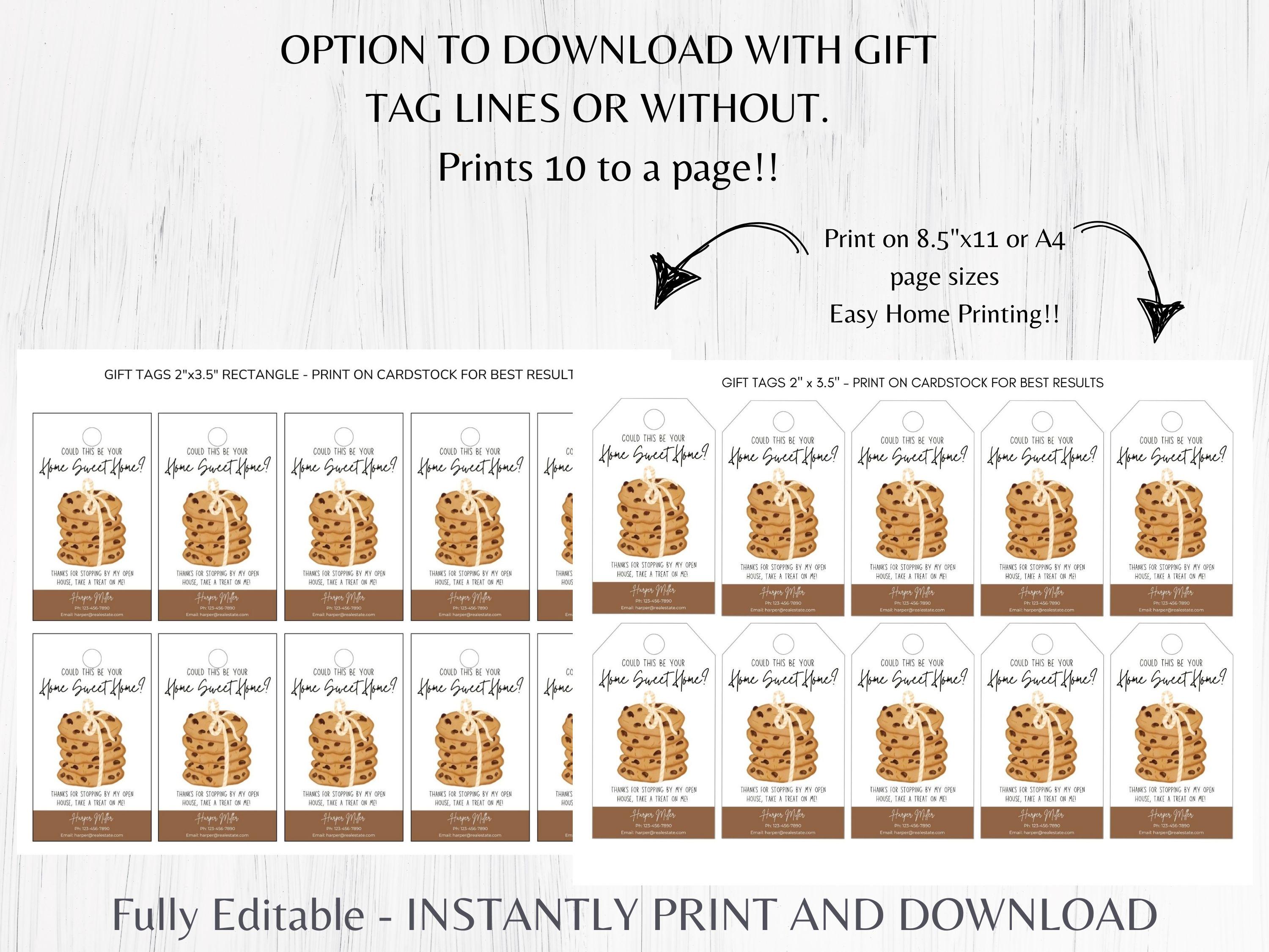 Realtor Open House Treat Tags: Printable Marketing Gift (PDF Download ...