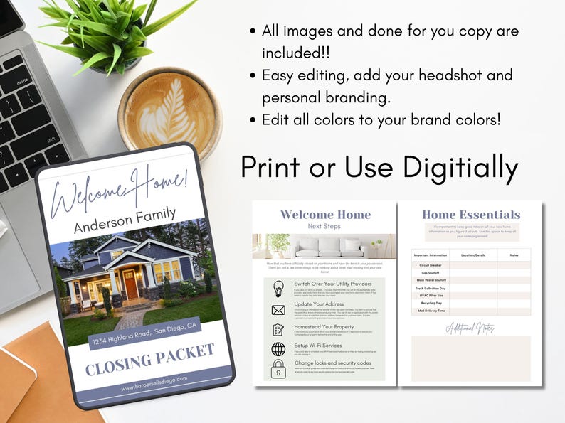 Editable Real Estate Closing Day Binder Template: Canva Marketing ...