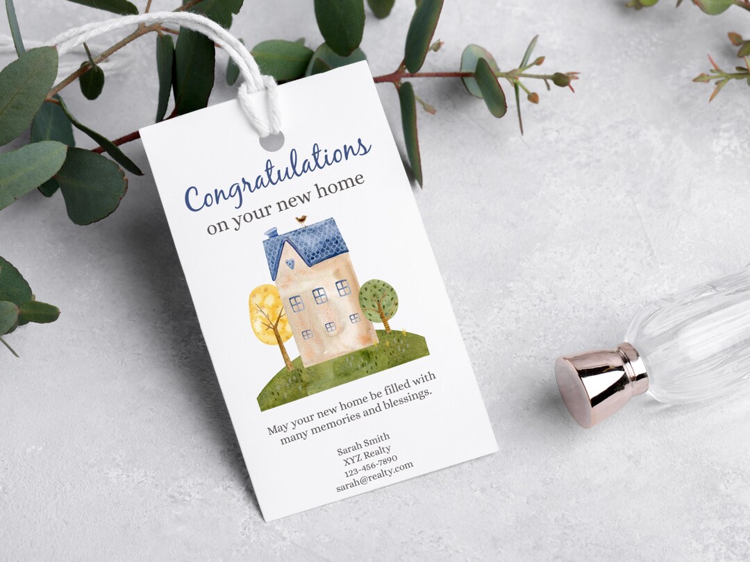 New Home Gift Tag, Welcome Home Gift Tag, Realtor Closing Gift Tag ...