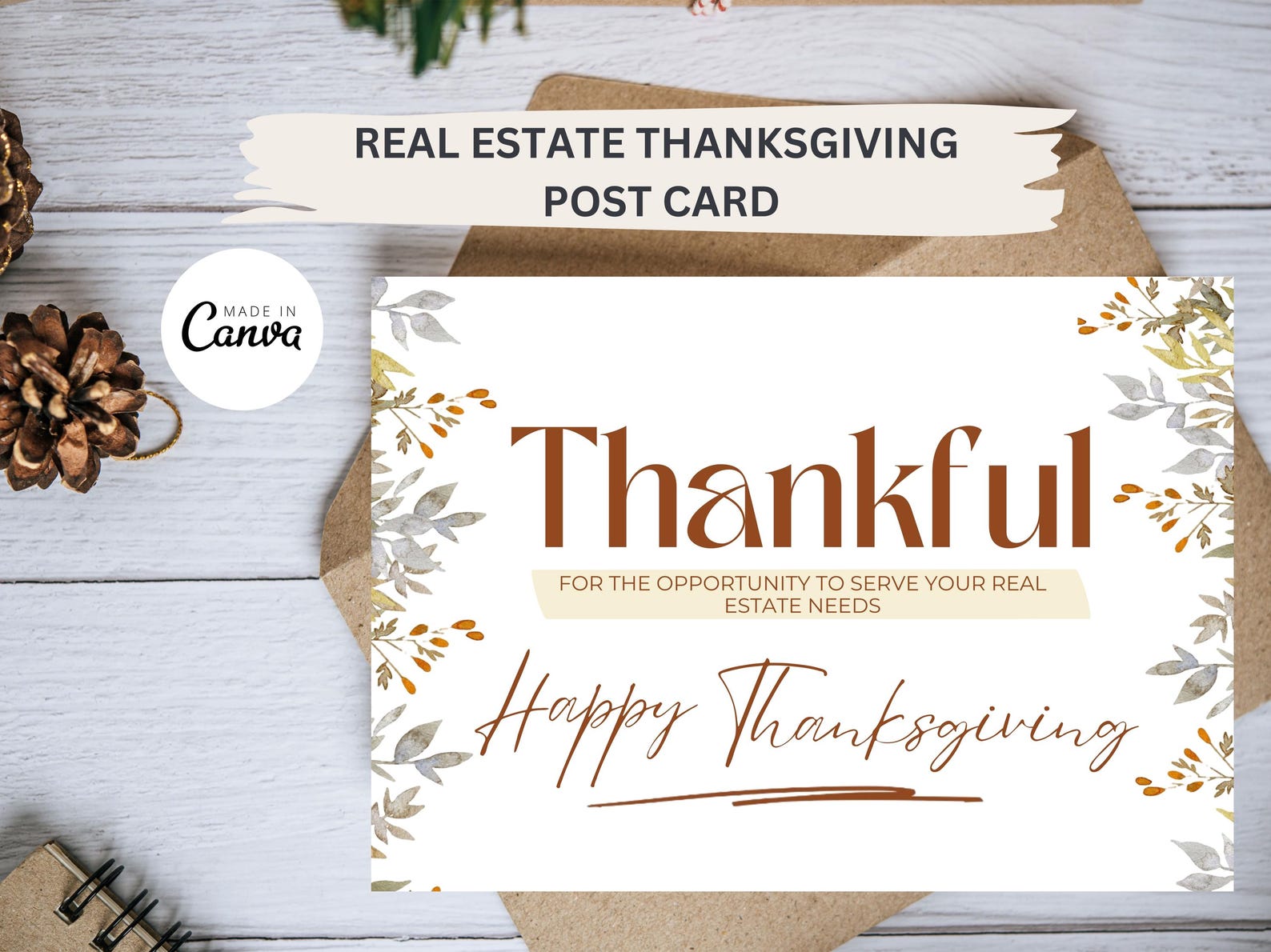 Thanksgiving Realtor Post Card, Thanksgiving Real Estate Post Card ...