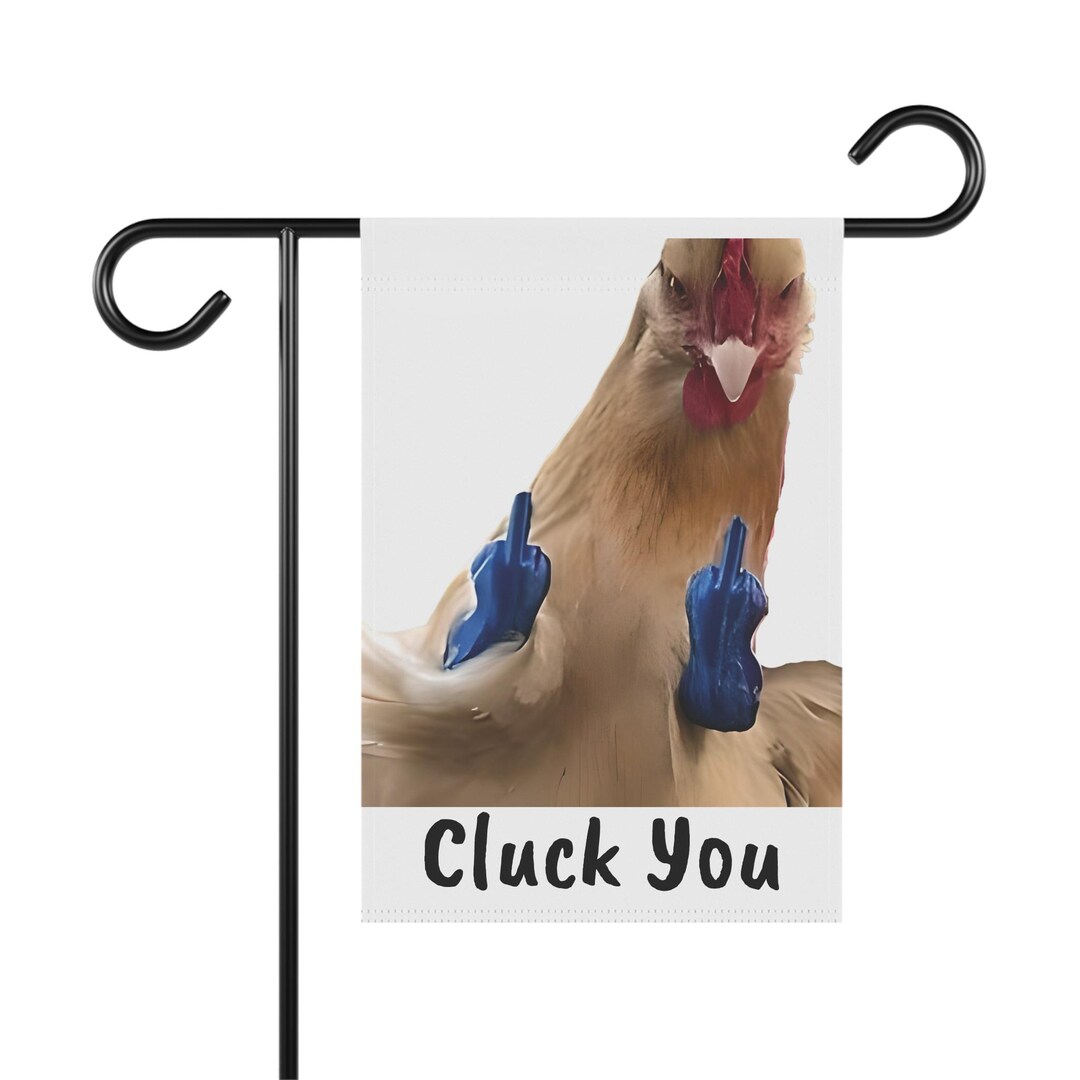 Garden Banner, Chicken Middle Finger Flag, Funny Outdoor House Flag ...