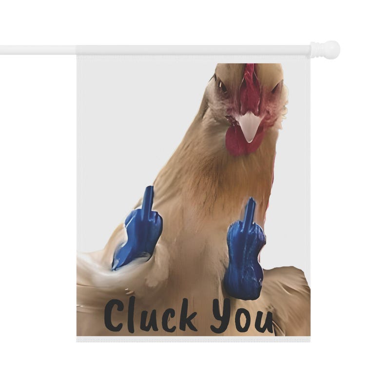Garden Banner, Chicken Middle Finger Flag, Funny Outdoor House Flag ...