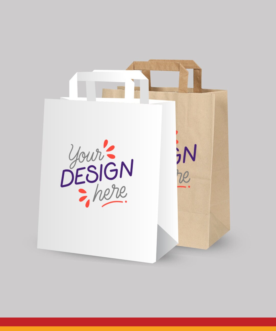 Custom Printed Paper Bags: White & Brown Kraft, Logo Design - Etsy UK