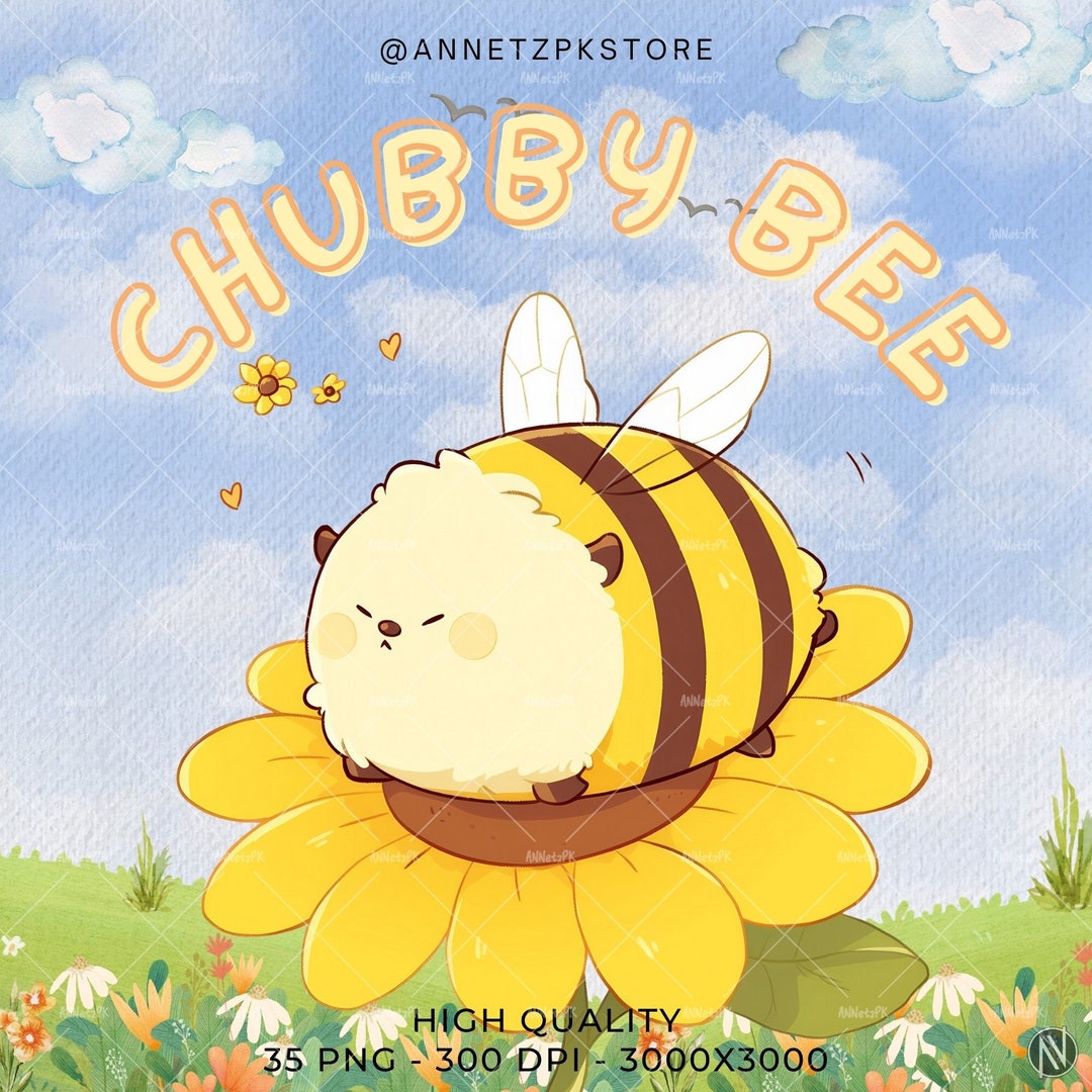 Chubby Bee Watercolor Clipart for World Bee Day, Adorable Digital Art ...