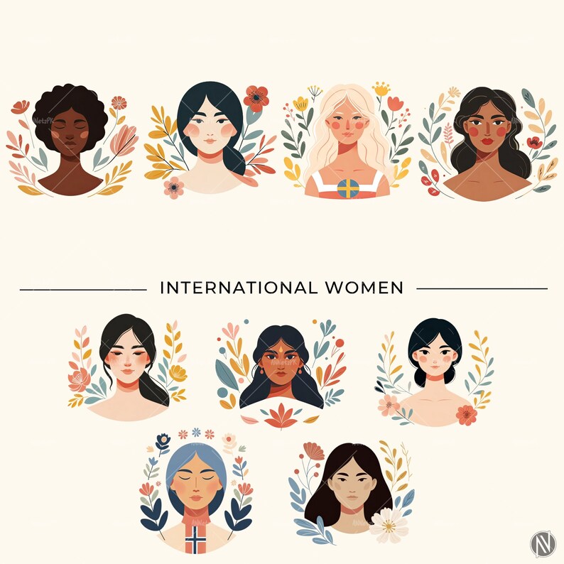 International Women's Day, Watercolor Clipart, Women's Day Clipart ...