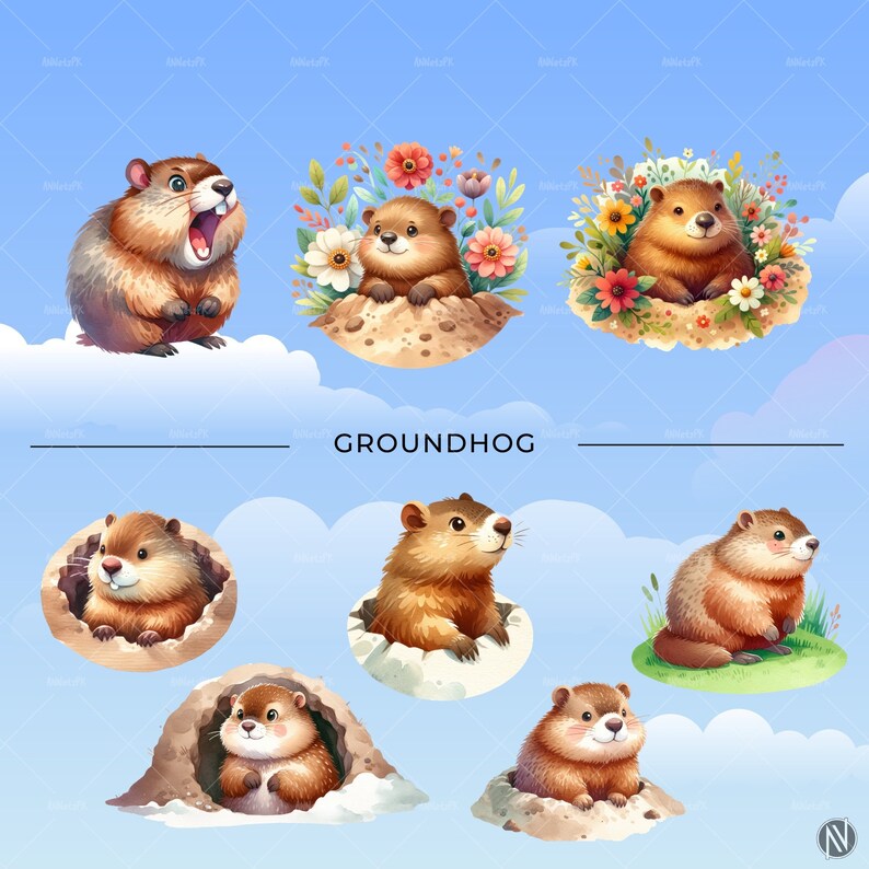 Groundhog Watercolor PNG, Groundhog Clipart, Groundhog Day Png ...