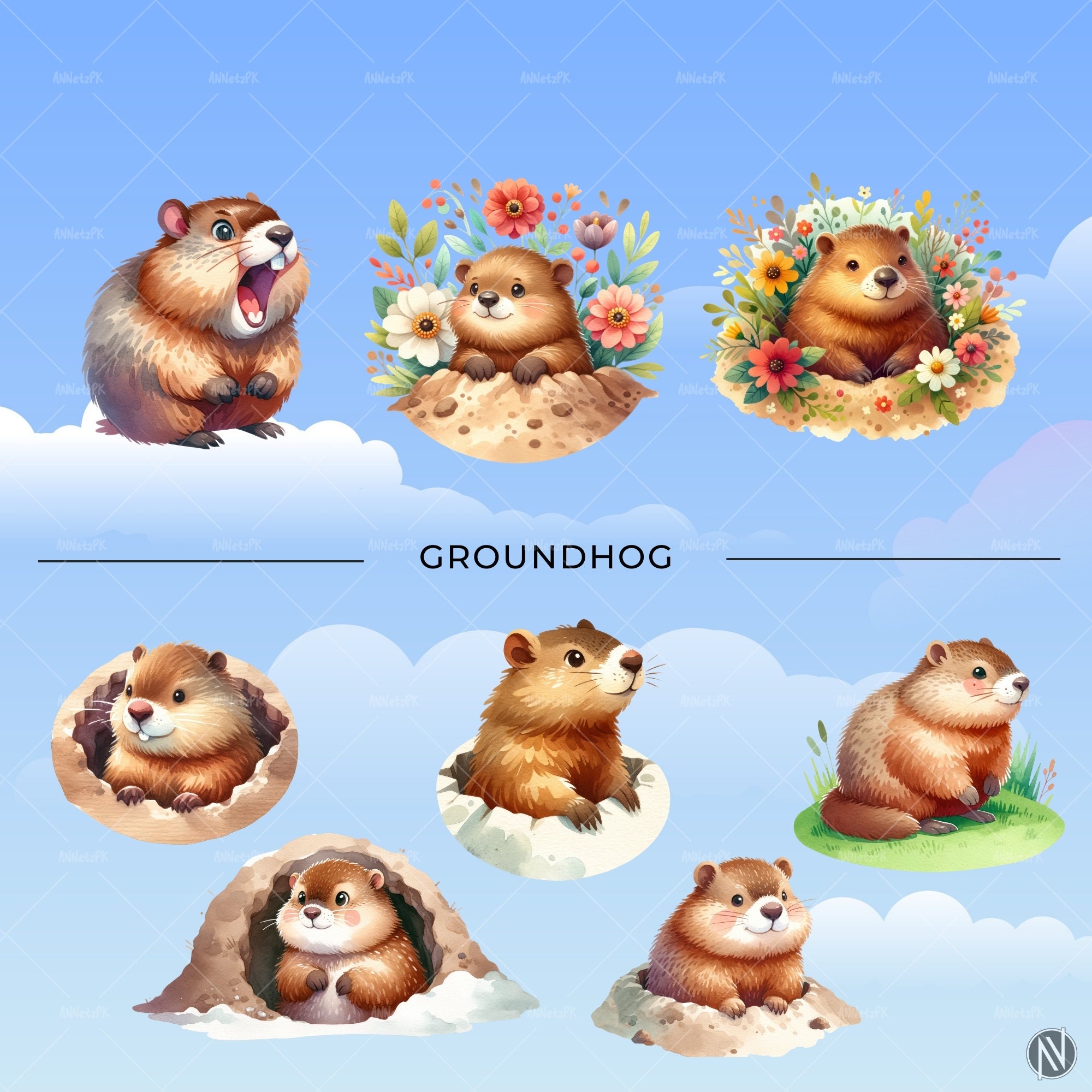 Groundhog Watercolor PNG, Groundhog Clipart, Groundhog Day Png ...