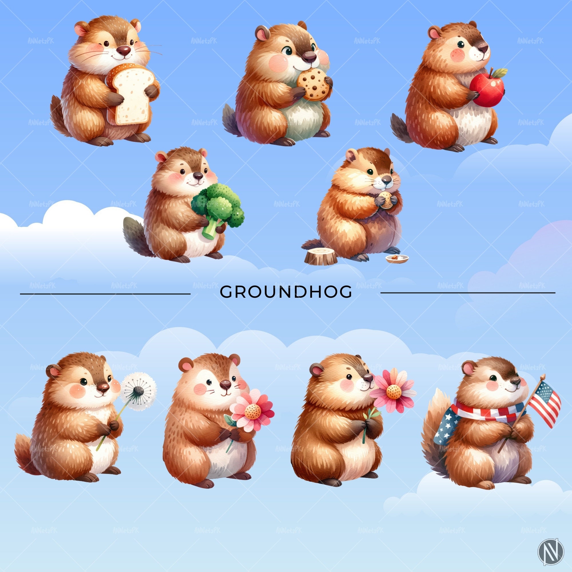 Groundhog Watercolor PNG, Groundhog Clipart, Groundhog Day Png ...