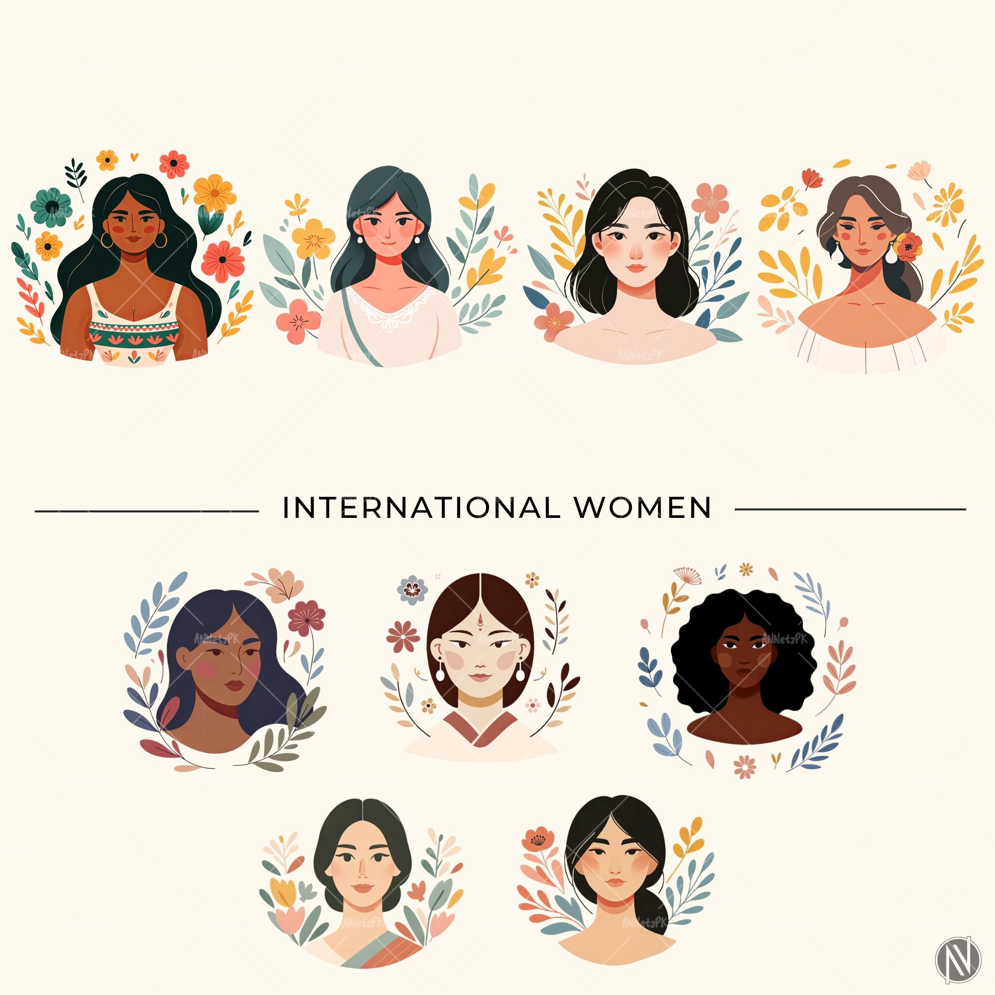 International Women's Day, Watercolor Clipart, Women's Day Clipart ...