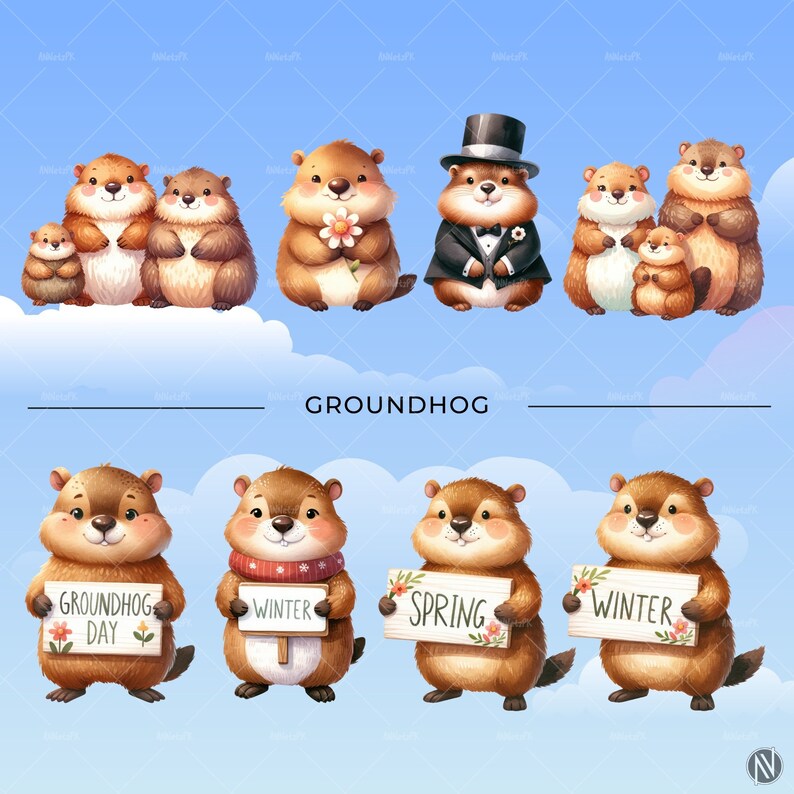 34 Groundhog Watercolor PNG, Groundhog Clipart, Groundhog Day Png ...