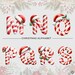 Christmas Candy Cane Alphabet, Clipart Bundle, Christmas Font, Candy ...