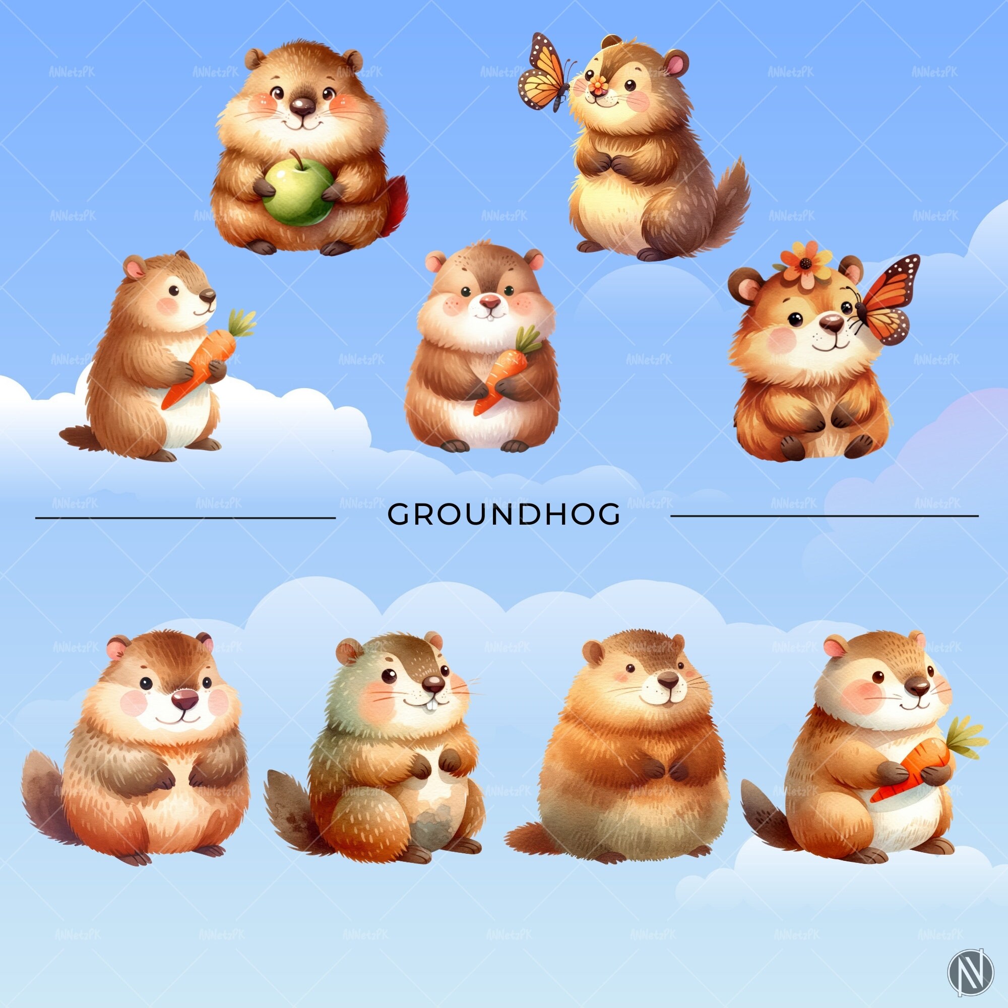 Groundhog Watercolor PNG, Groundhog Clipart, Groundhog Day Png ...