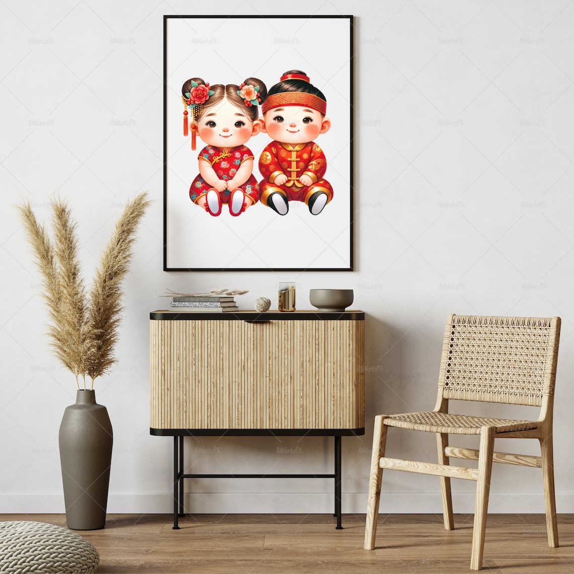 Chinese New Year Watercolor Clipart, Chinese Baby Clipart, Cute Baby ...