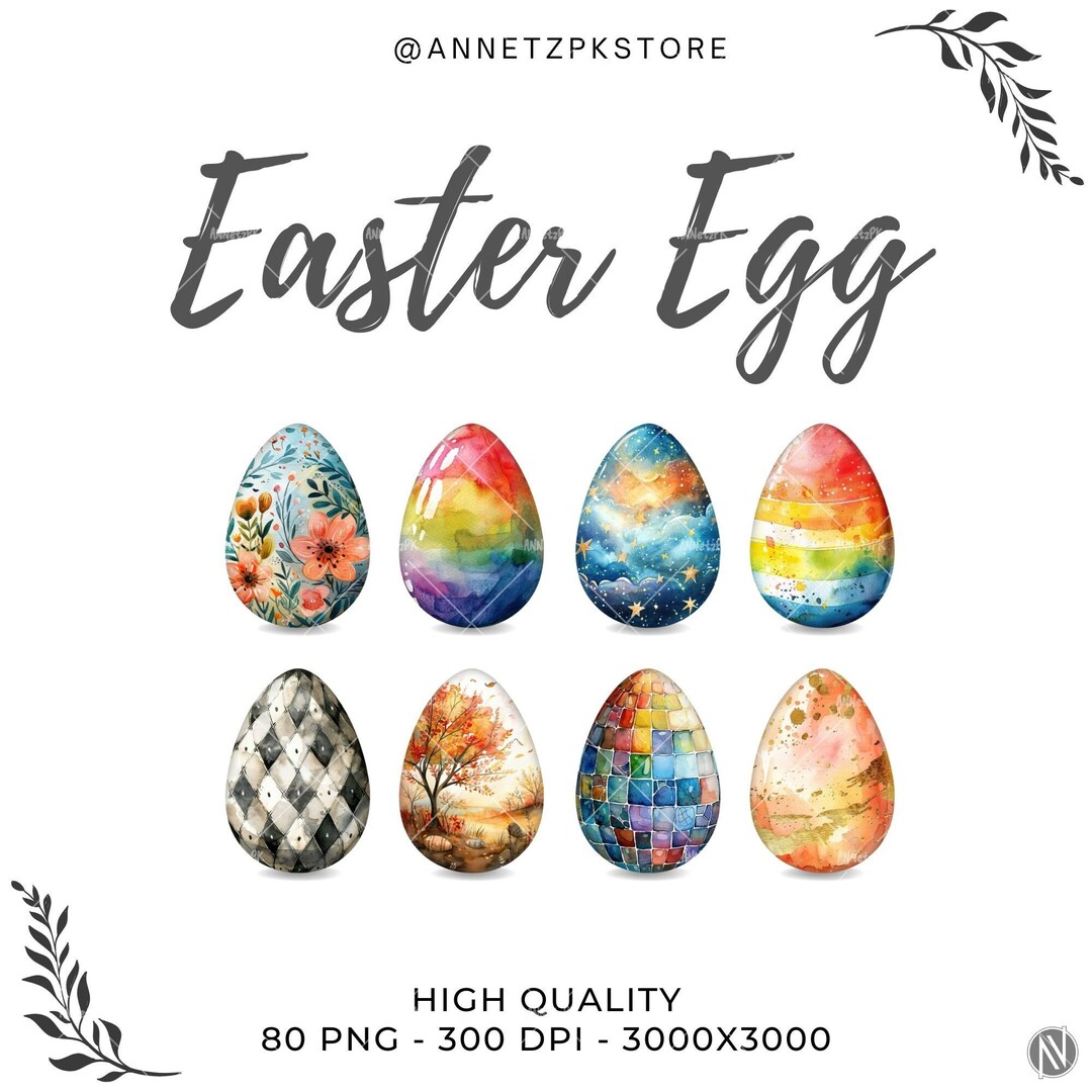 Easter Egg Clipart, Easter Egg Watercolor, Easter Gifts, Spring Egg ...