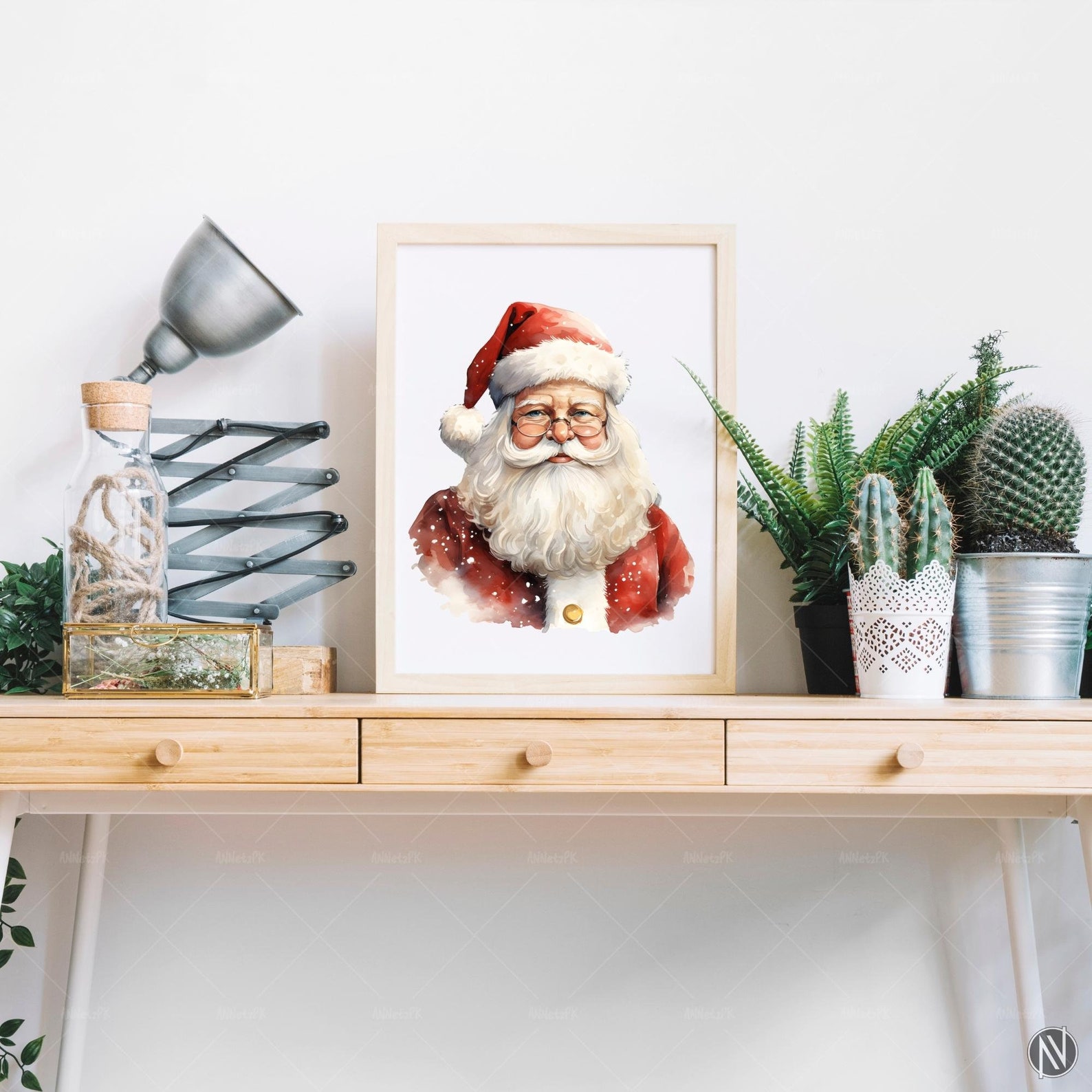 Santa Claus Watercolor Clipart, Christmas Clipart, Santa Claus Clipart ...