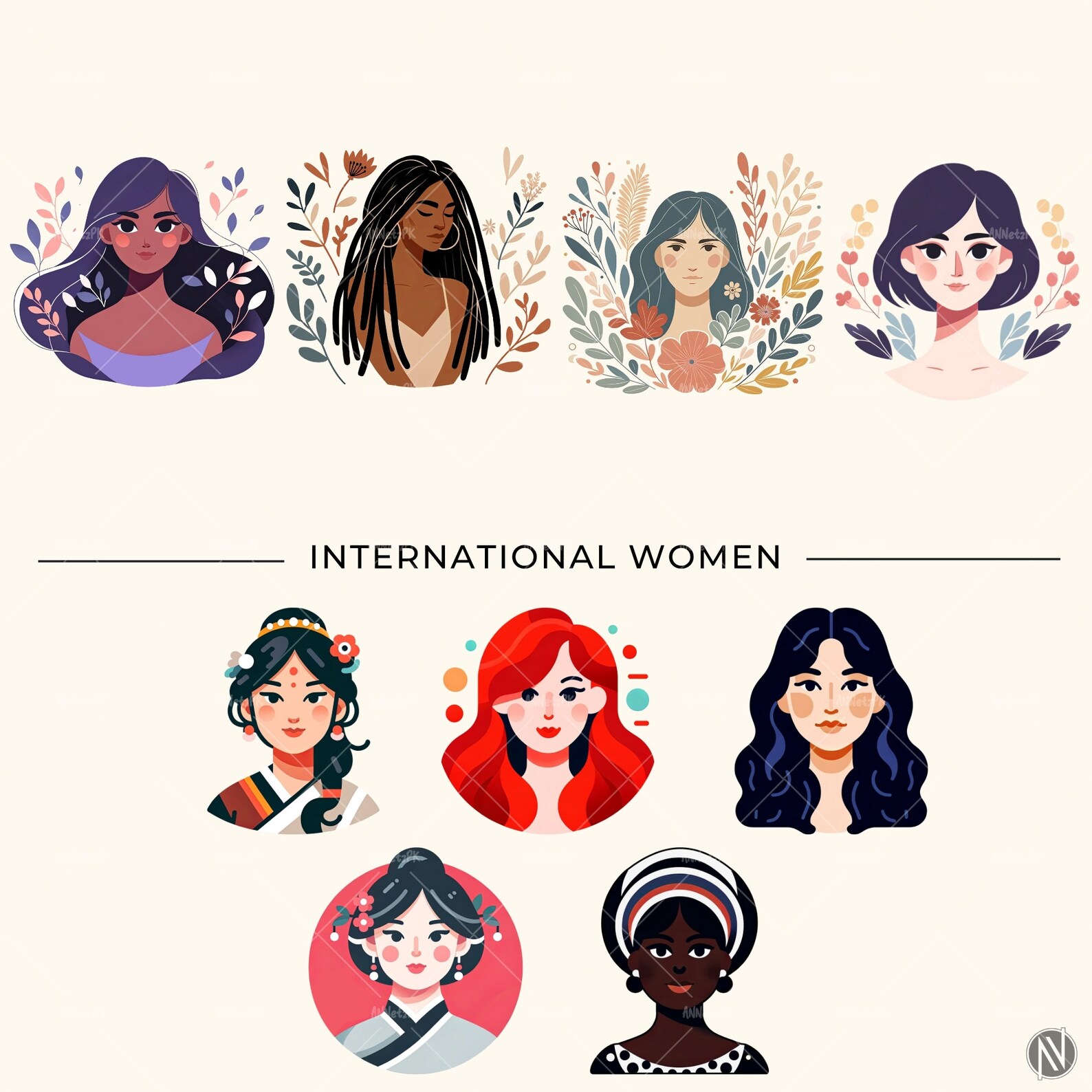 International Women's Day, Watercolor Clipart, Women's Day Clipart ...