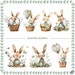 Easter Bunny Watercolor Clipart: Pastel Rabbits & Floral Eggs (28 PNG ...