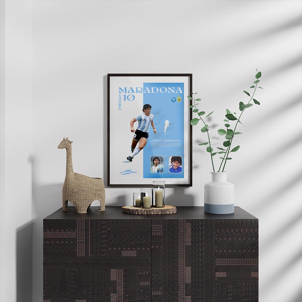 Printable Diego Maradona Napoli Digital Print, Soccer Wall Art Gift - Etsy