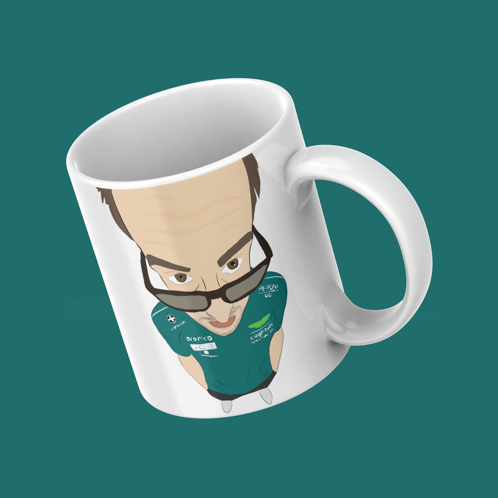 Funny Fernando Alonso Mug, F1 Meme Mug, Cartoon Fernando Alonso 0.5 ...