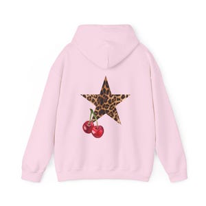 Leopard Star and Cherry Hoodie, Leopard Print Star Unisex Heavy Blend™ Hooded Sweatshirt. - Etsy UK