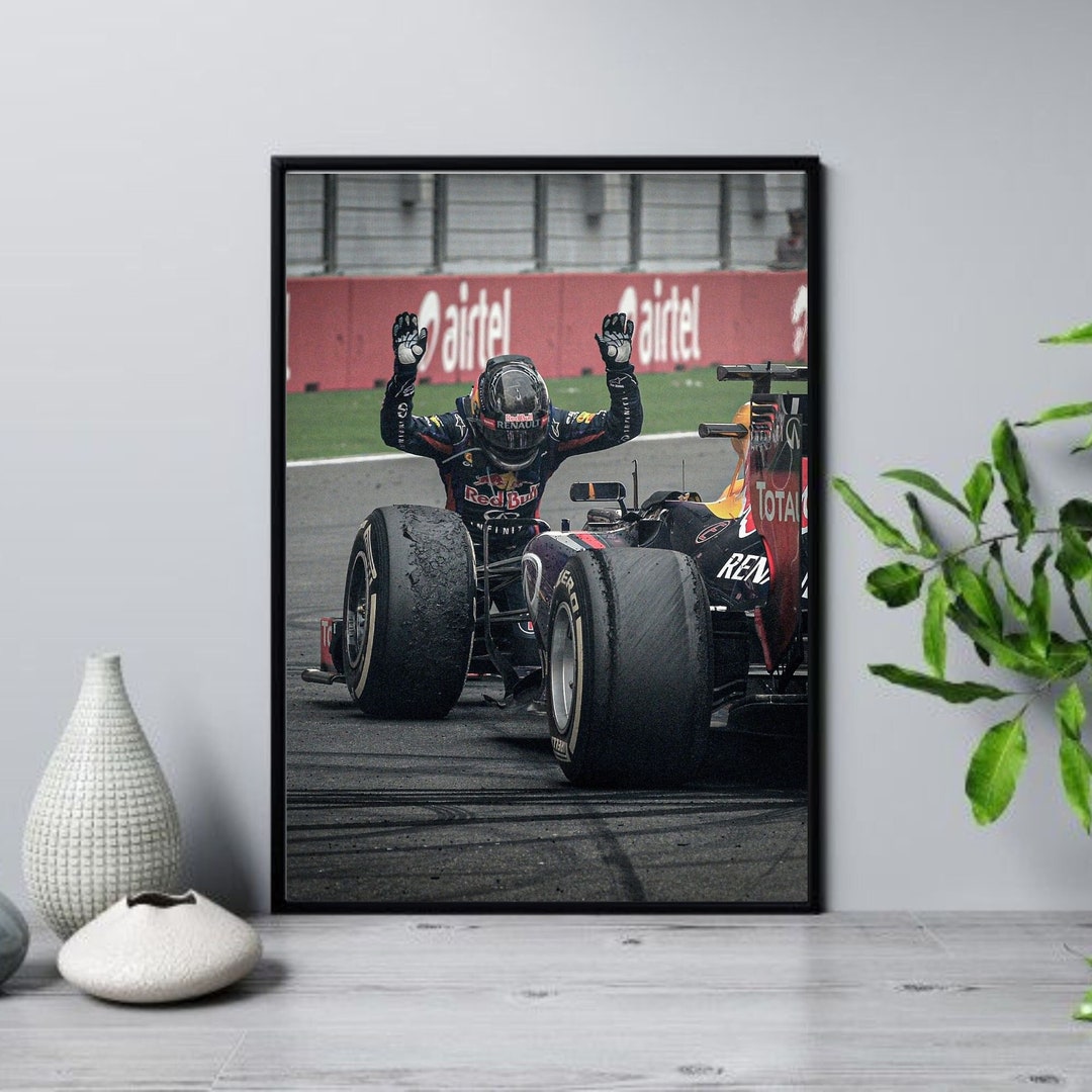 Formula 1 Poster, Sebastian Vettel Poster, Formula 1 Gift, F1 Wall Art ...