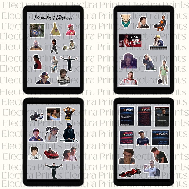F1 Memes Printable Sticker Pack, 40 F1 Stickers Digital Download. - Etsy